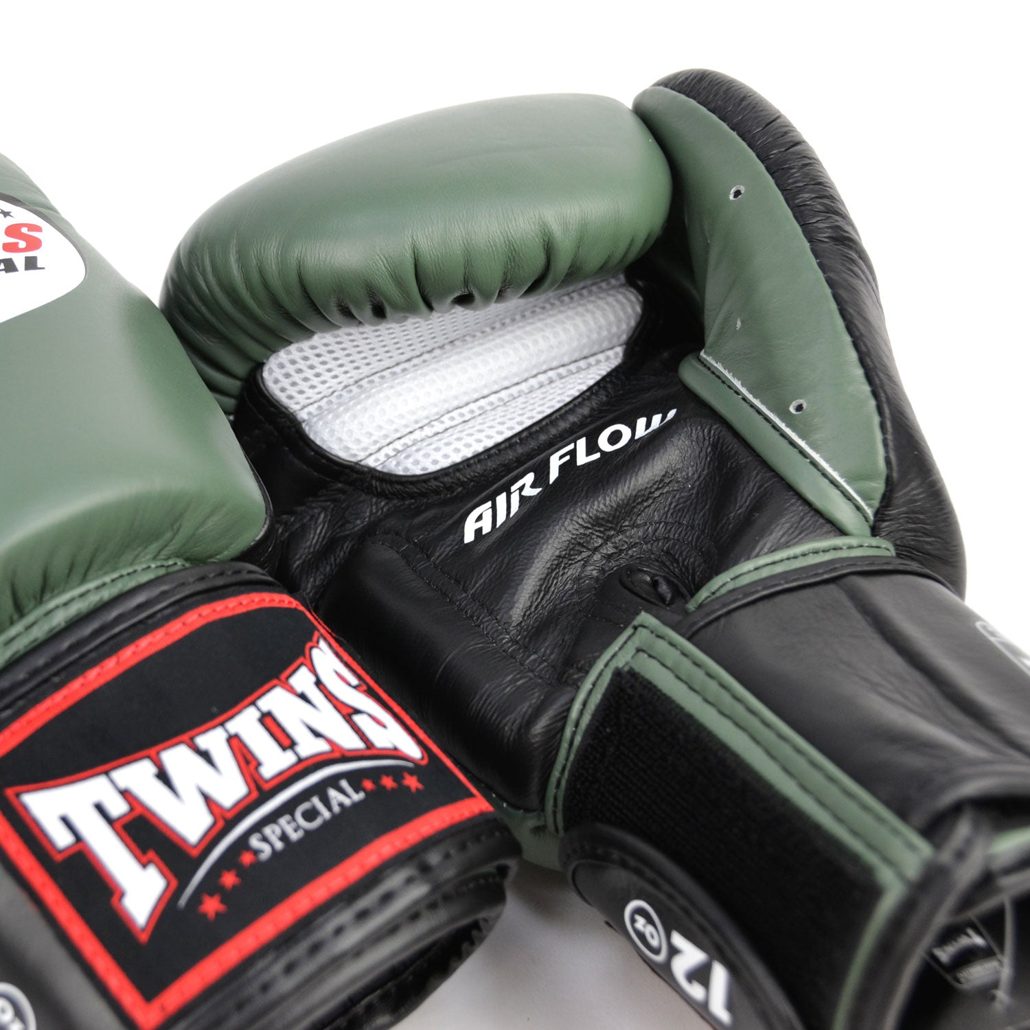 BGVLA2-2T Twins Air Flow Boxing Gloves Olive-Black-White – Muaythai-Boxing