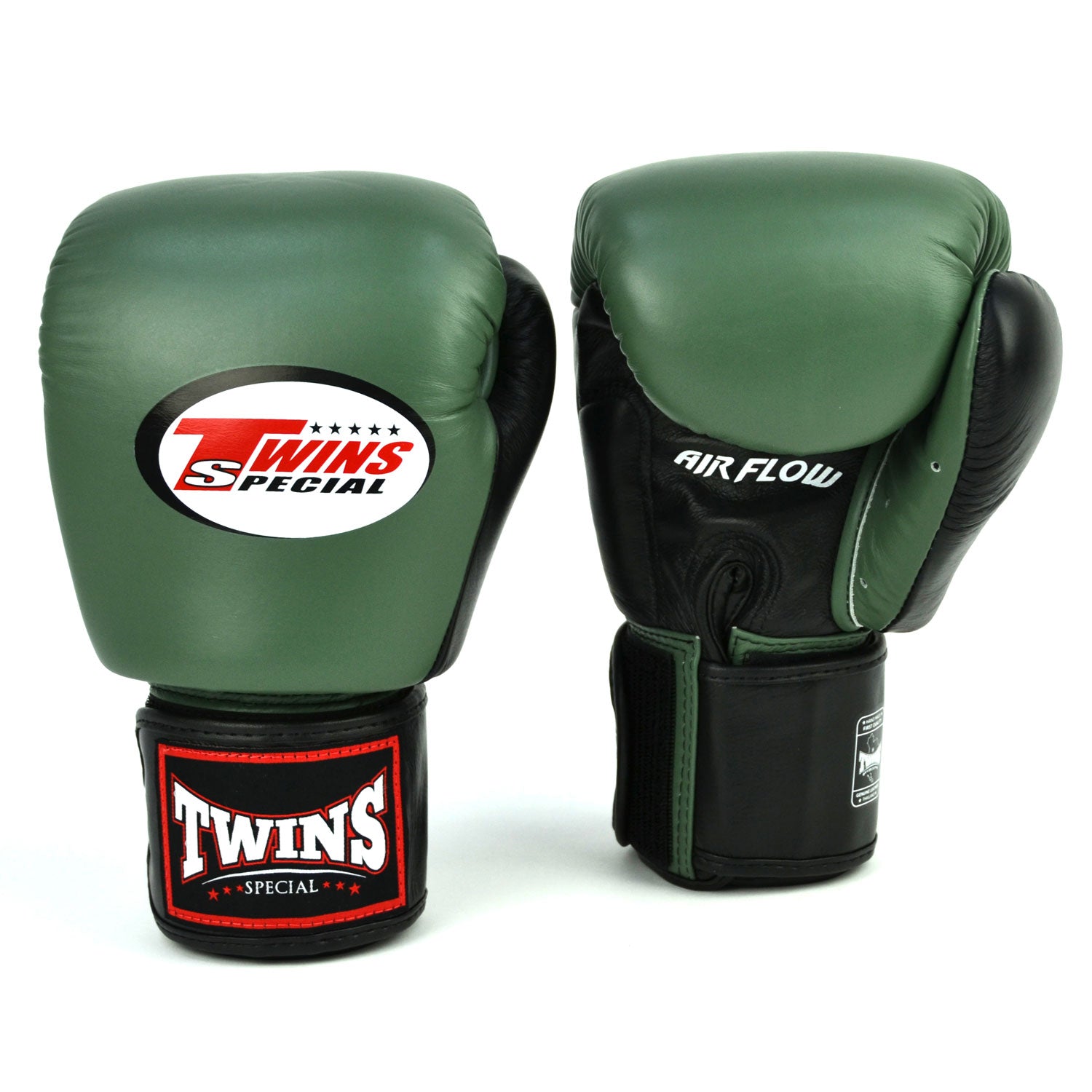 BGVLA2-2T Twins Air Flow Boxing Gloves Olive-Black-White – Muaythai-Boxing
