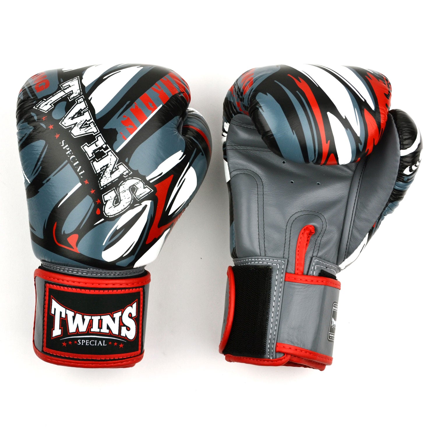 FBGVL4-55 Twins Demon Boxing Gloves Grey-Red – Muaythai-Boxing